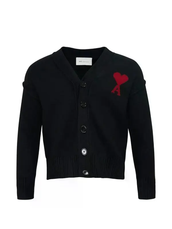 AMI Paris De Coeur Cardigan - Black