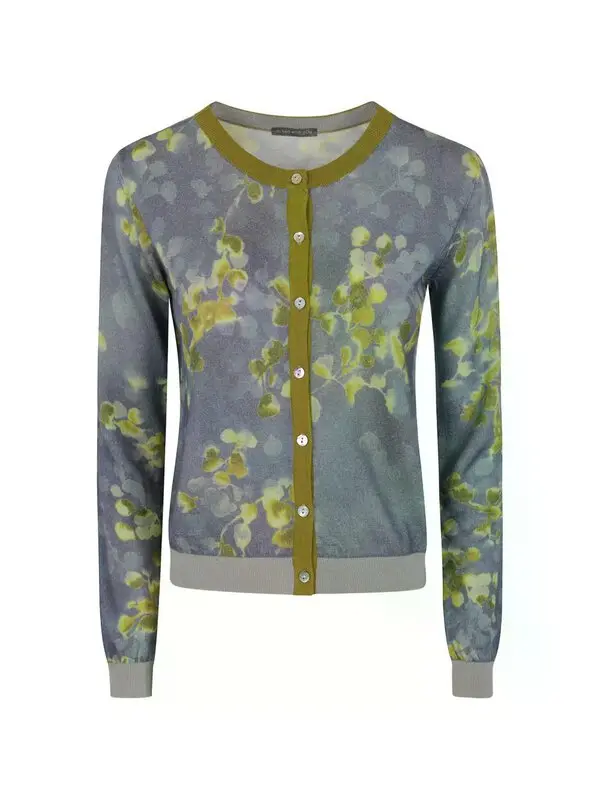 IN BED WITH YOU Floral-print Wool Cardigan - Blue