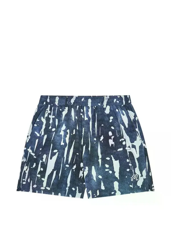 MALBON Scooter Inkwash Print Shorts - Blue