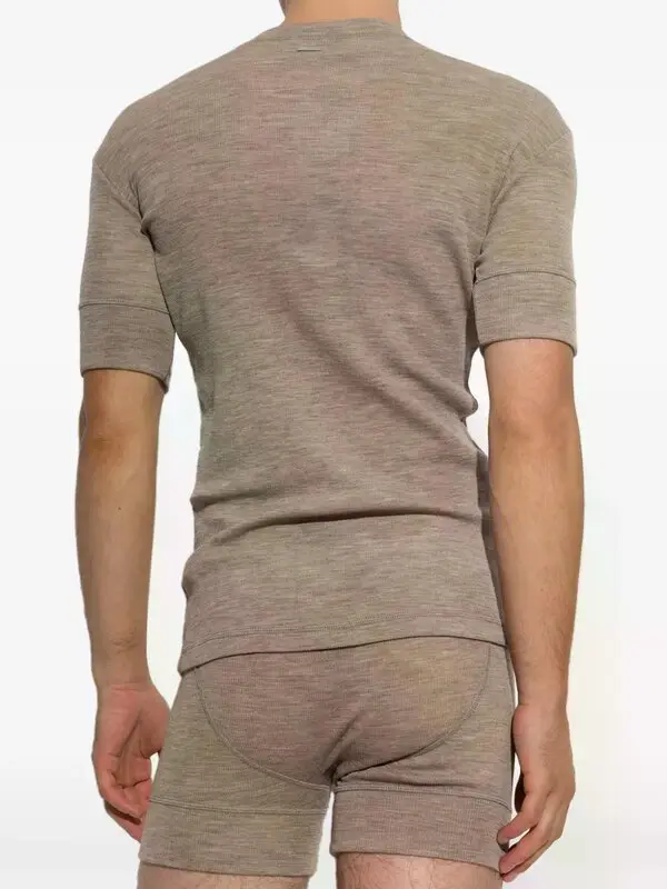 Dsquared2 Wool Henley T-shirt - Neutrals
