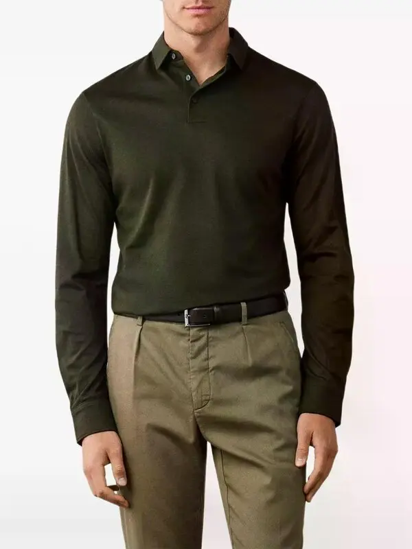 HACKETT LONDON Long-sleeve Pique Polo Shirt