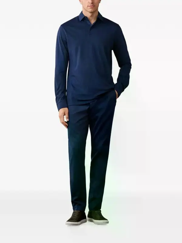 HACKETT LONDON Long-sleeve Piqué Polo Shirt