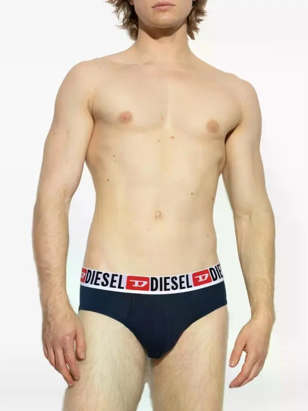 DIESEL® Umbr-andre-threepack Logo-waistband Briefs - Blue