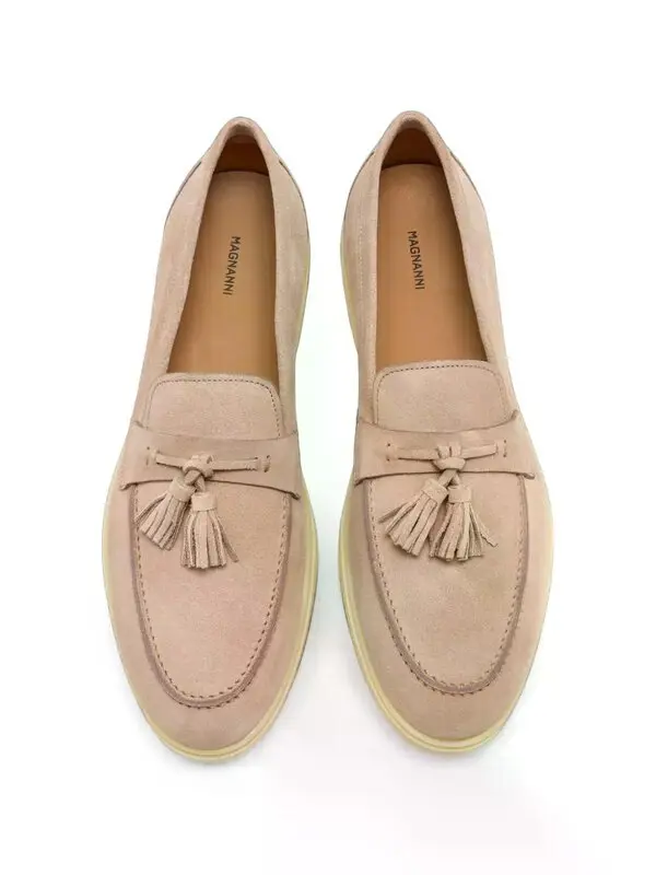Magnanni Tassel-detail Suede Loafers - Pink
