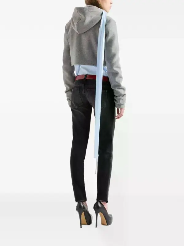 7 For All Mankind Ruched Sleeve Zip-up Hooded Jacket