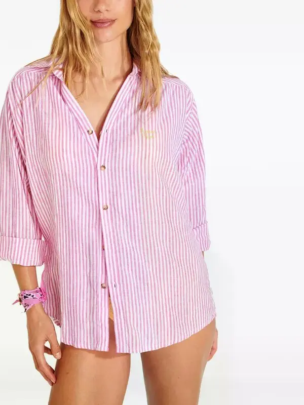 BANANA MOON Knight Varkala Striped Embroidered Shirt