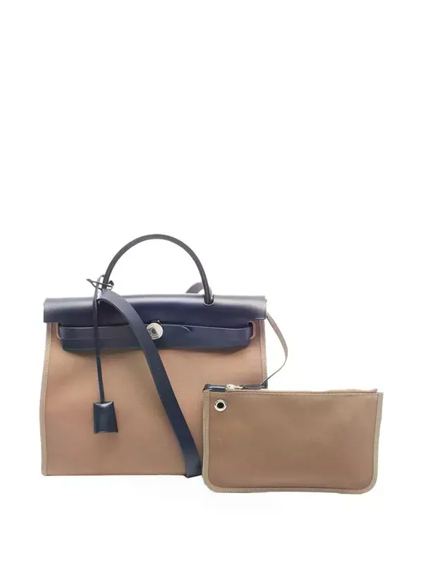 Hermès 2018 Toile Herbag Zip 31 Satchel - Brown