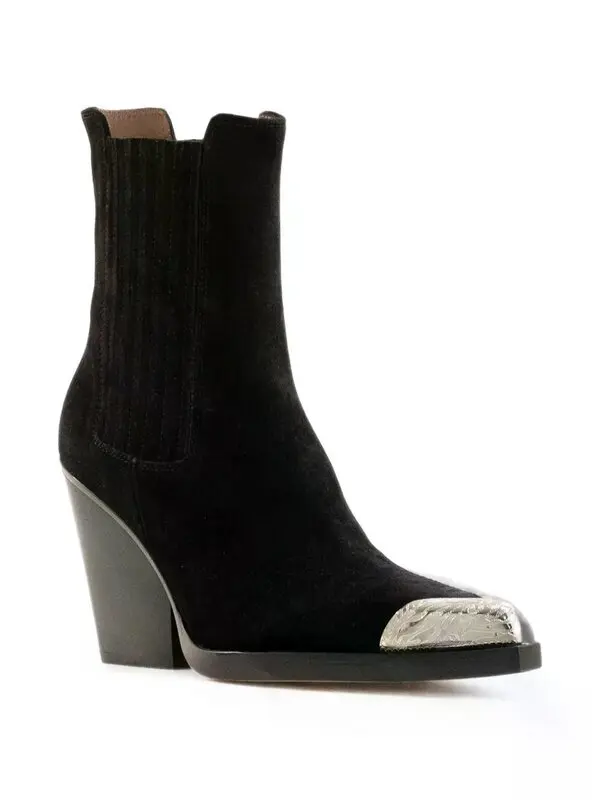 Paris Texas Dallas Metal-toe-cap Suede Ankle Boots
