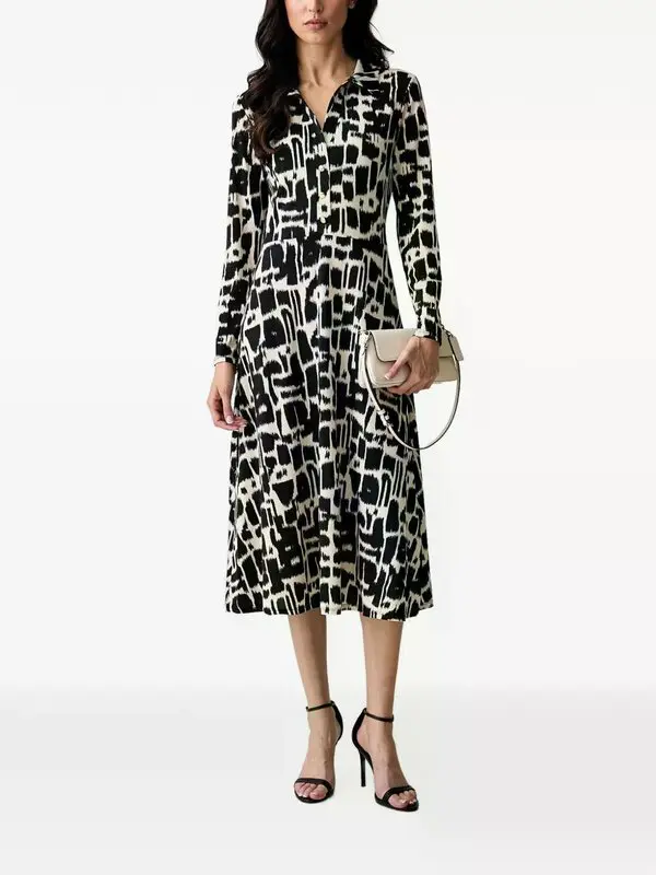 MORGAN Abstract Print Button-down Midi Dress