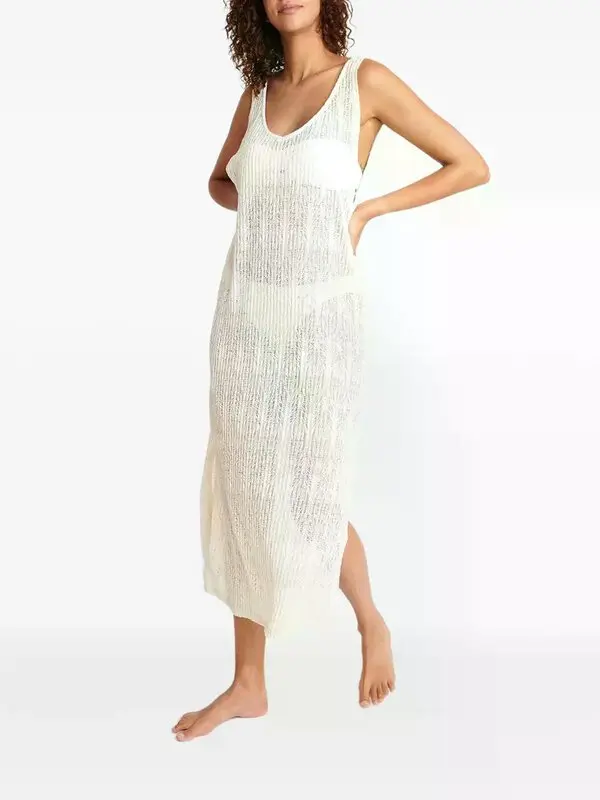 BANANA MOON Open-knit Maxi Dress With Side Slits - Neutrals