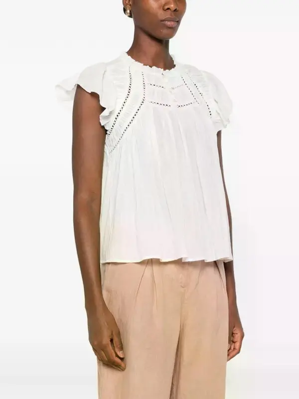 MAISON123 Dover Embroidered Ruffled Blouse