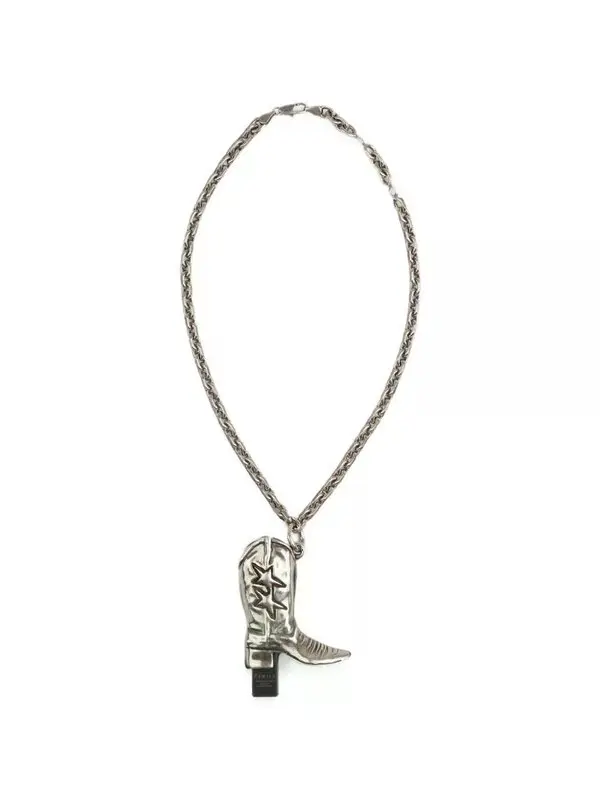 TWOJEYS Tone Boot-motif Pendant Necklace With Usb Drive - Silver