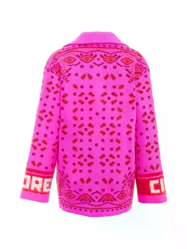 Giada Benincasa Intarsia-knit Button-down Cardigan - Pink