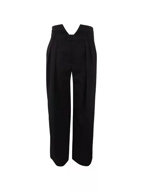 SSHEENA V-cutout Pleated Trousers - Black