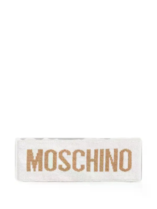 Moschino Logo-intarsia Knitted Headband - White