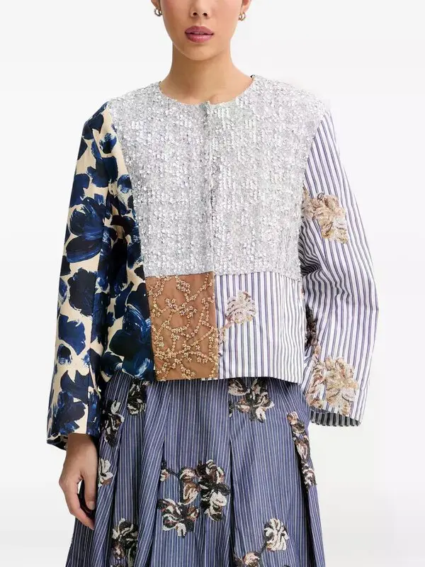 Munthe Naime Sequin-embellished Patchwork Jacket