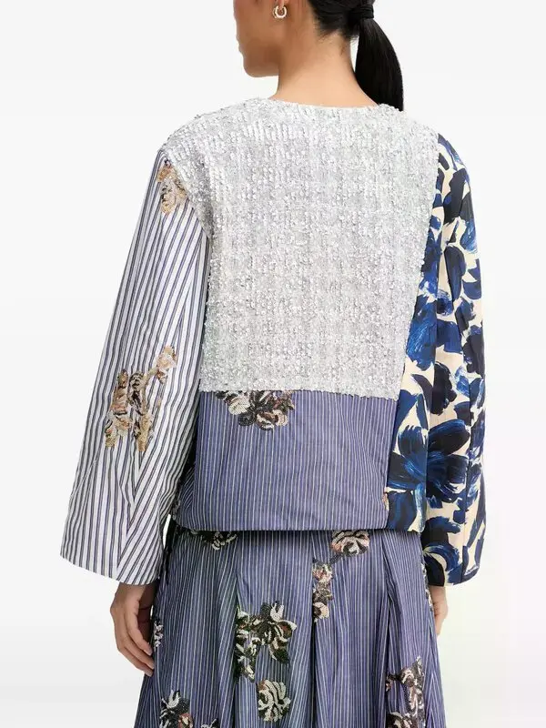 Munthe Naime Sequin-embellished Patchwork Jacket