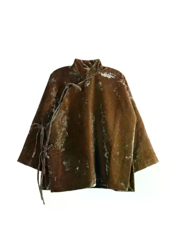UMA WANG Crushed-velvet Side-tie Jacket