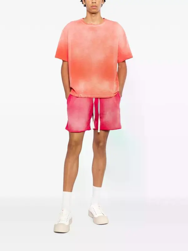 MOOJI MOOJI Faded Raw-edge Shorts