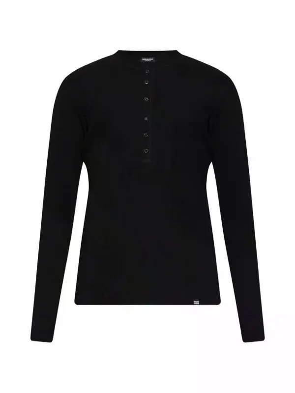 Dsquared2 Ribbed-knit Long-sleeve T-shirt - Black