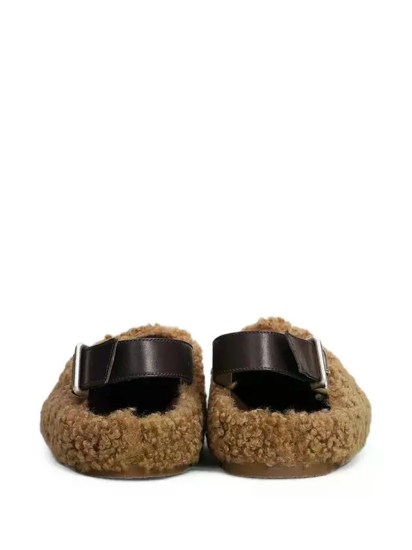 VIC MATIE Boho Teddy Shearling-effect Slippers - Brown