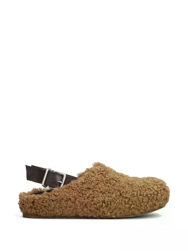 VIC MATIE Shearling-effect Clogs - Brown