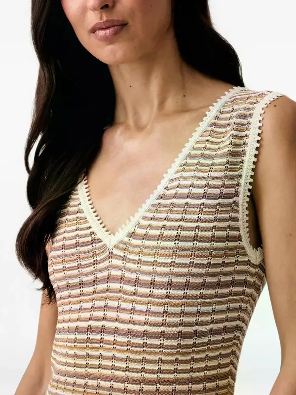 MORGAN Striped V-neck Midi Dress