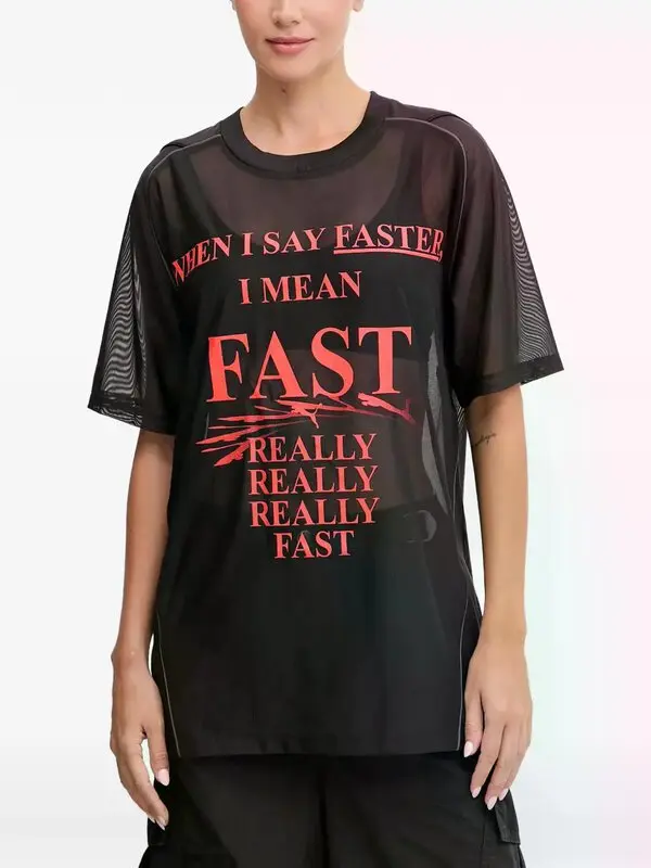 PUMA Slogan-print Mesh T-shirt - Black