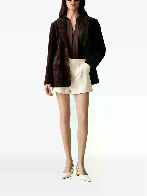 MORGAN Palm-embroidered Pleated Shorts