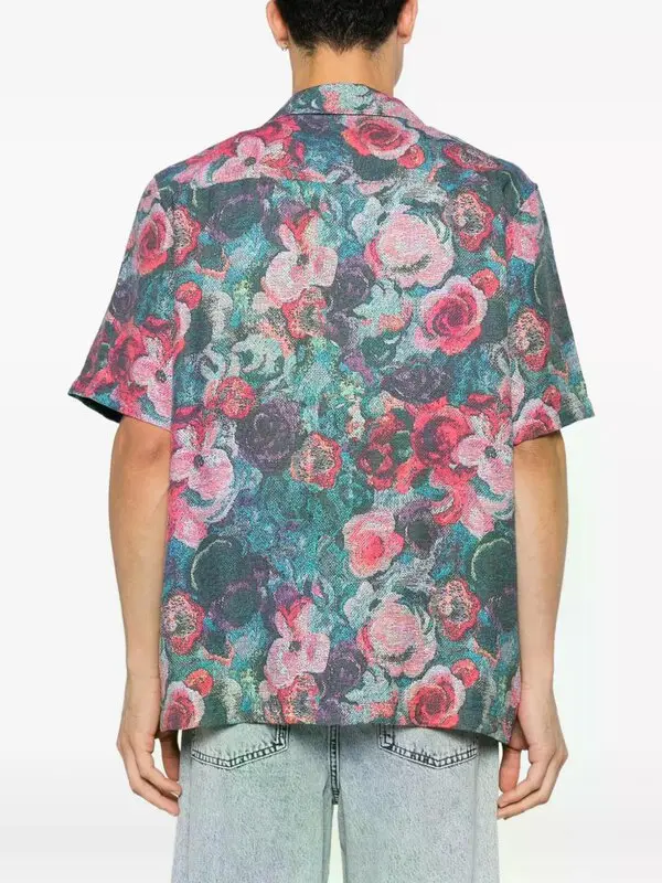 LES DEUX Bouquet Floral-print Short-sleeve Shirt