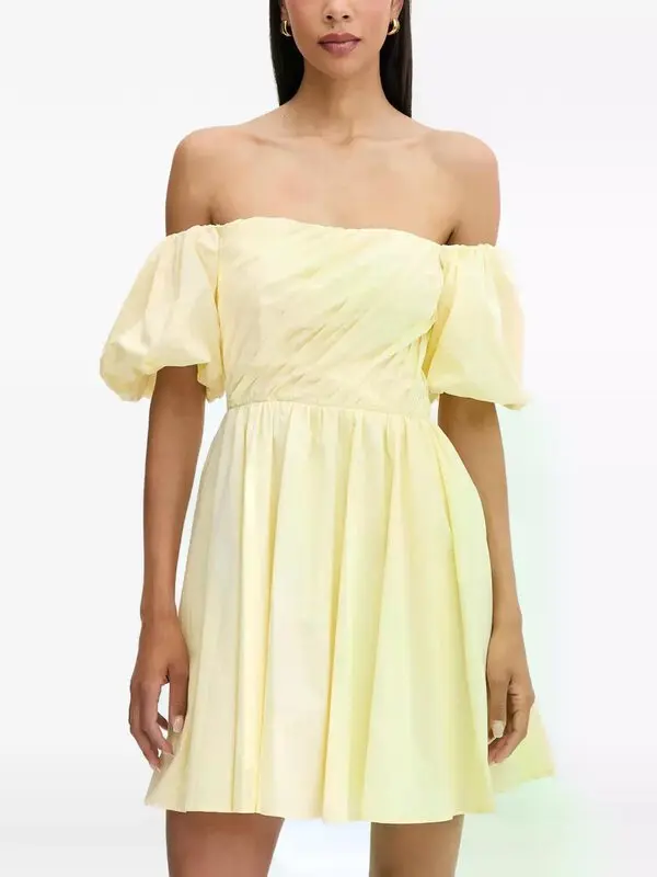 MORGAN Rilou Off-shoulder Draped Mini Dress - Yellow
