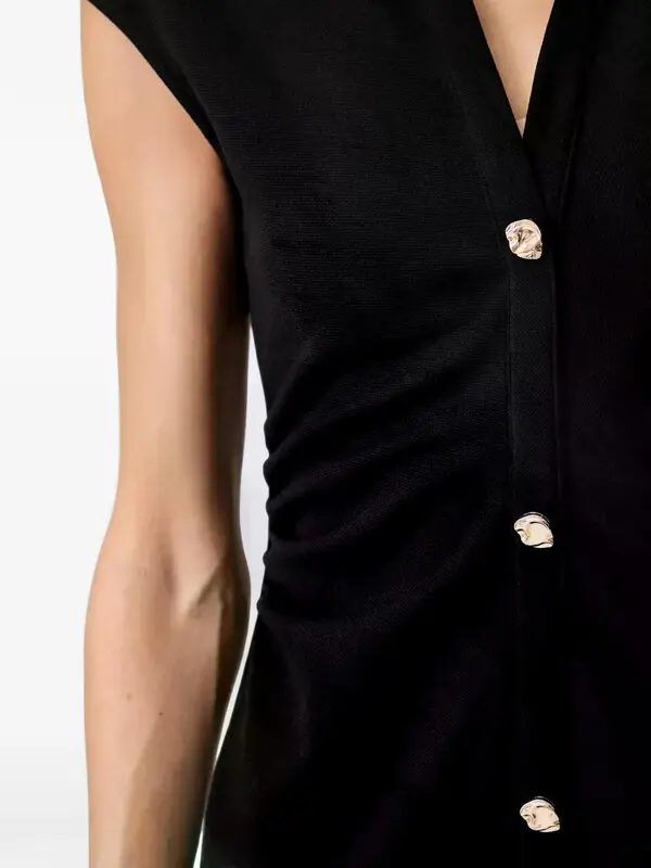 MORGAN Button-up Ruched Midi Dress