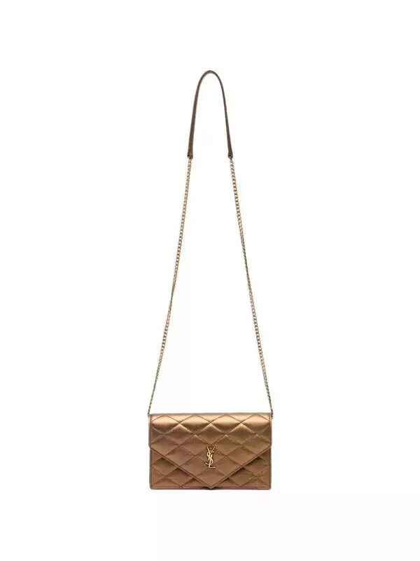 Saint Laurent Paris Quilted-leather Mini Crossbody Bag - Brown