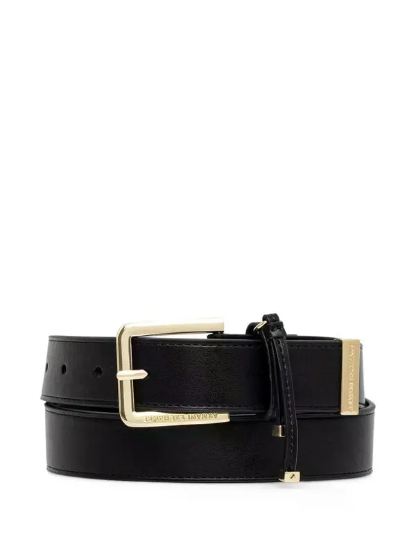 Armani Exchange Logo Engraved Belt - Black