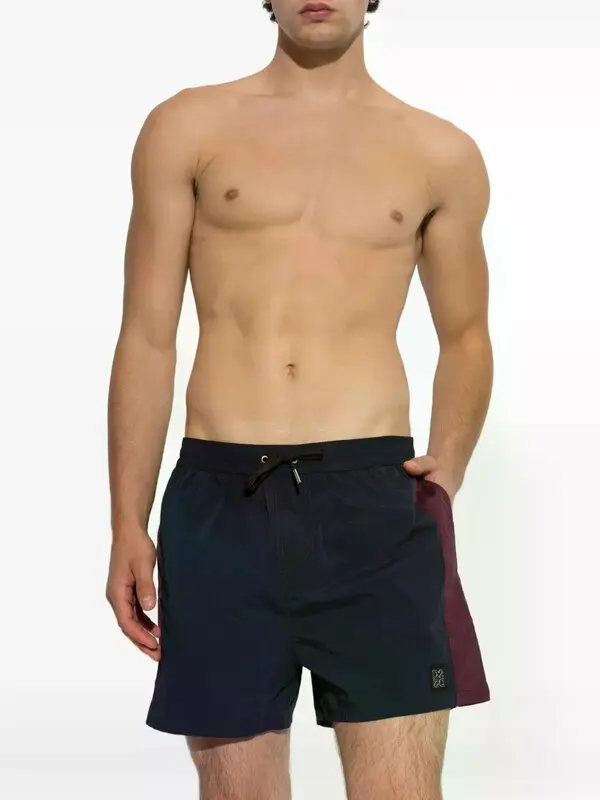 Dsquared2 Logo-patch Side-stripe Swim Shorts - Blue