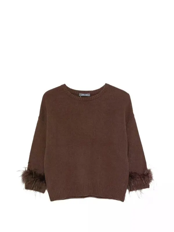 PHILO-SOFIE Feather-trimmed Knit Sweater