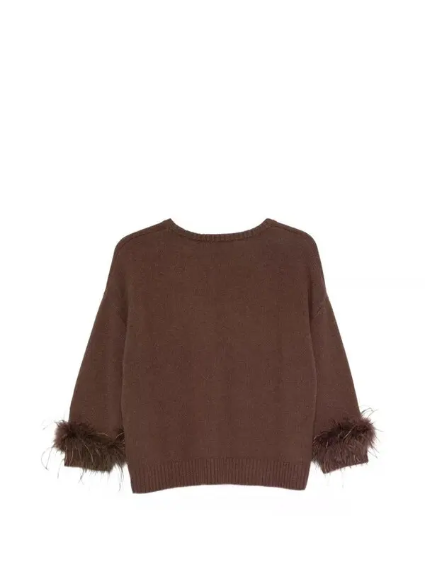 PHILO-SOFIE Feather-trimmed Knit Sweater
