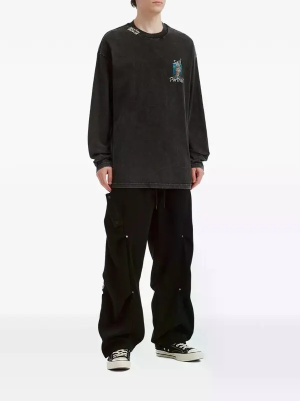 MUSIUM DIV. Portrait-print Long-sleeved T-shirt