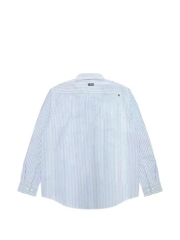 AAPE BY *A BATHING APE Moonface Vertical-stripe Logo-patch Shirt