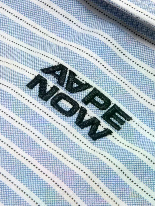 AAPE BY *A BATHING APE Moonface Vertical-stripe Logo-patch Shirt