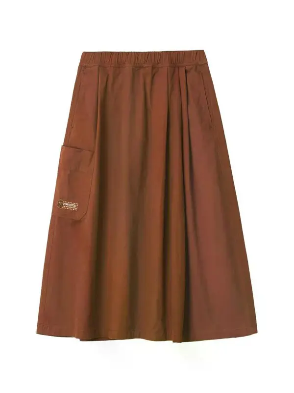 FINGERCROXX Elasticated-waist Midi Skirt - Brown