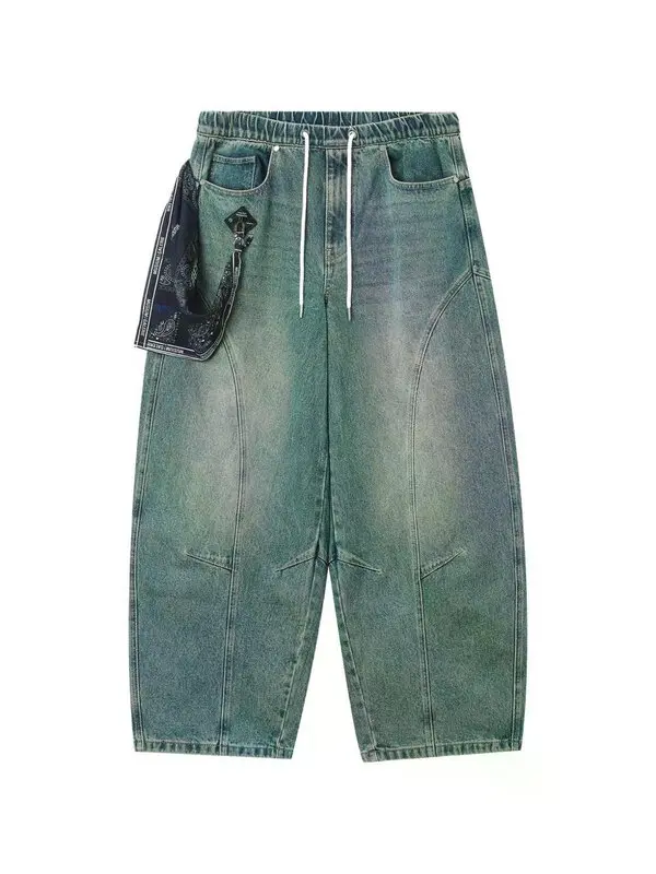 MUSIUM DIV. Panelled Drawstring Jeans - Blue