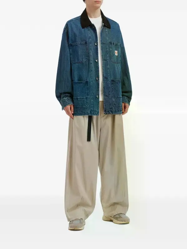 FINGERCROXX Contrast-collar Denim Jacket