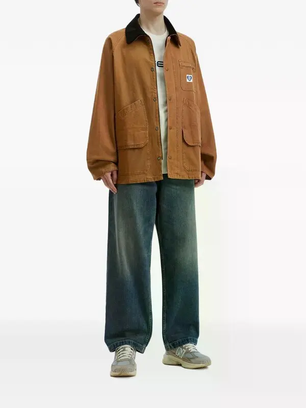 FINGERCROXX Corduroy-collar Logo-patch Jacket