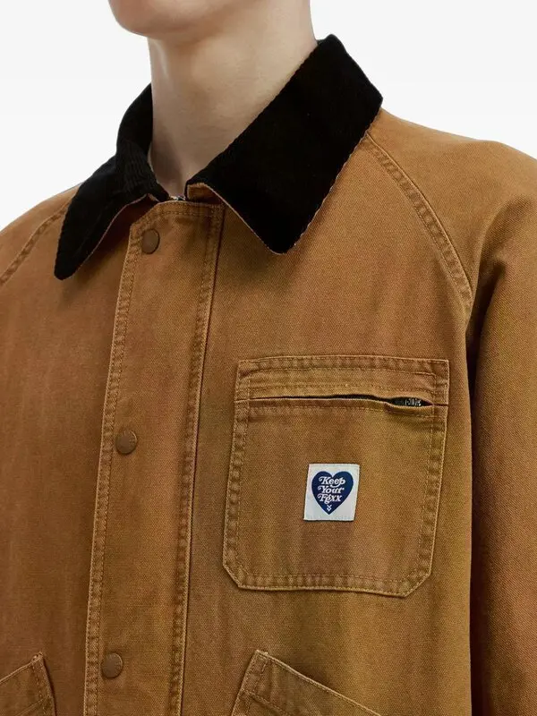 FINGERCROXX Corduroy-collar Logo-patch Jacket