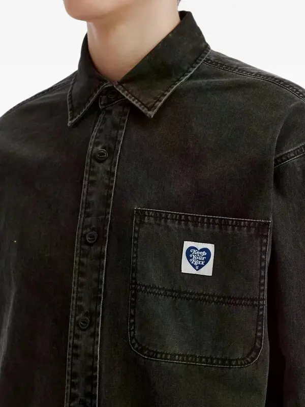 FINGERCROXX Logo-patch Button-down Shirt Jacket