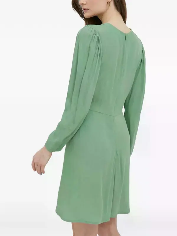 BENETTON Long-sleeved Gathered Mini Dress