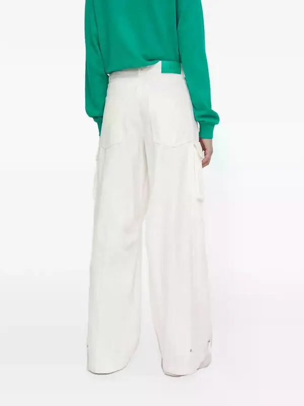 BENETTON Wide-leg Cargo Jeans - White