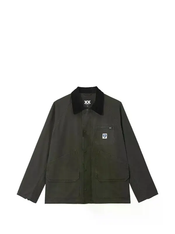 FINGERCROXX Corduroy-collar Patch-pocket Jacket