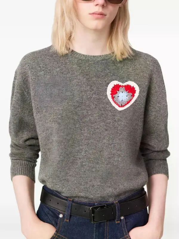 Stella McCartney Crochet Heart Wool Sweater